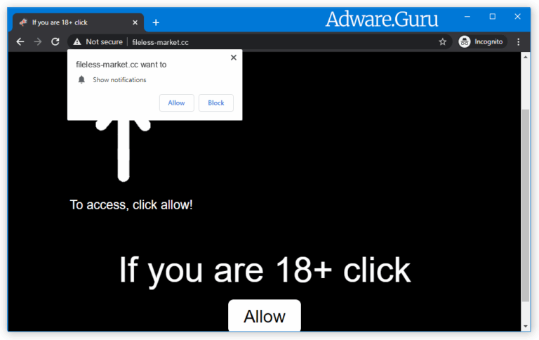 Remove Fileless-market.cc Pop-up Ads - Chrome, Edge, Firefox - Adware Guru